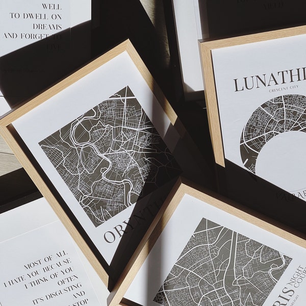 SJM Multiverse Map Prints, Maasverse Velaris Orynth Lunathion Crossover ...