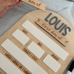 First Day of School Sign, Custom Interchangeable Board, Back to School ...