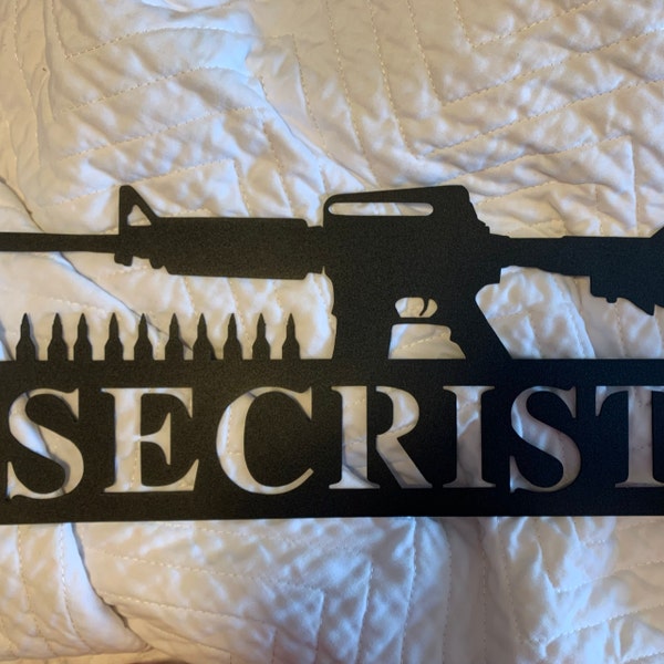 AR-15 Metal Name Sign, Custom Address Plaque, Gun Decor - Etsy