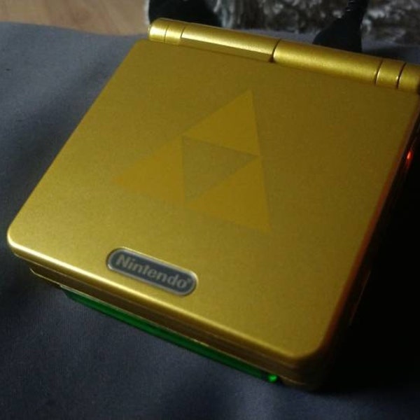 GBA SP Console Refurbished Gameboy Advance Zelda Gold Triforce Brighter ...