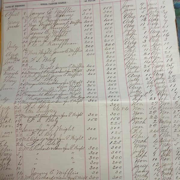 14 Antique Calendar Handwritten Pages 1800s Handwritten Paper Junk ...