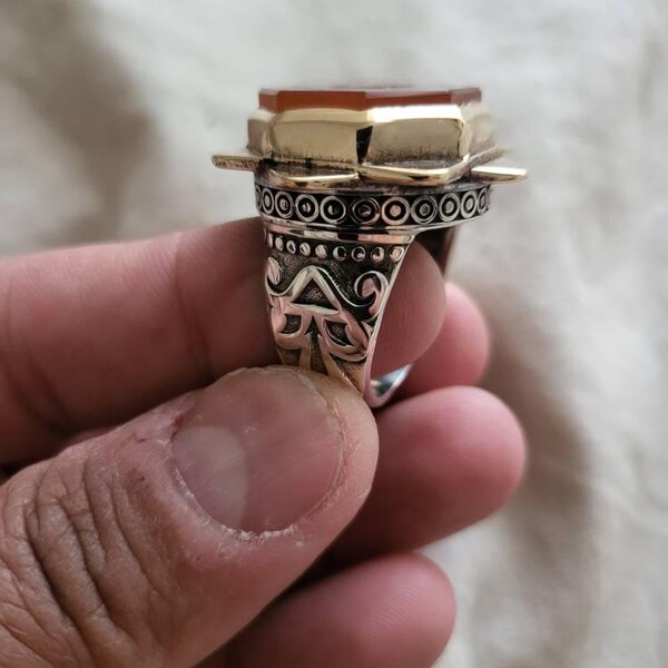 Seal of Prophet Muhammad Ring, 925 Sterling Silver, Handmade Turkish ...