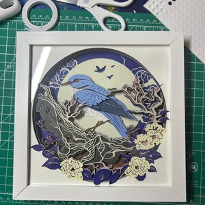 Shadow Box SVG Template With Floral Monogram Letter M , 3D SVG Diy ...