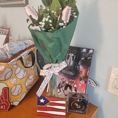 Softball Roses Arrangement Softball Flowers Bouquet Softball Gifts ...