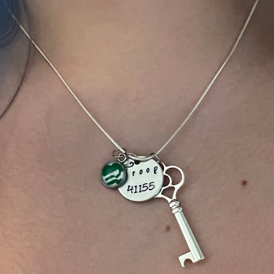 Girl Scout Bridging to Cadette Silver Key Necklace - Etsy Ireland