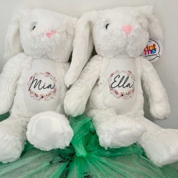 Personalised Bunny Rabbit, New Baby Gift, Customised Plush Soft Toy ...
