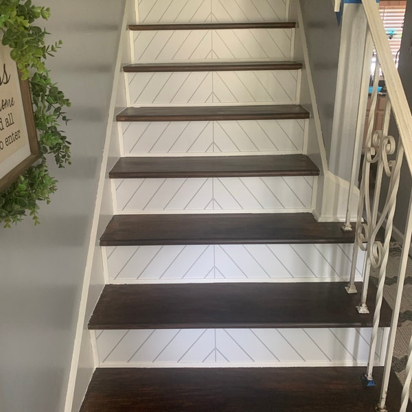 White Beadboard Shiplap Stair Riser, Window Sill, 7 Inch X 36 Inch ...