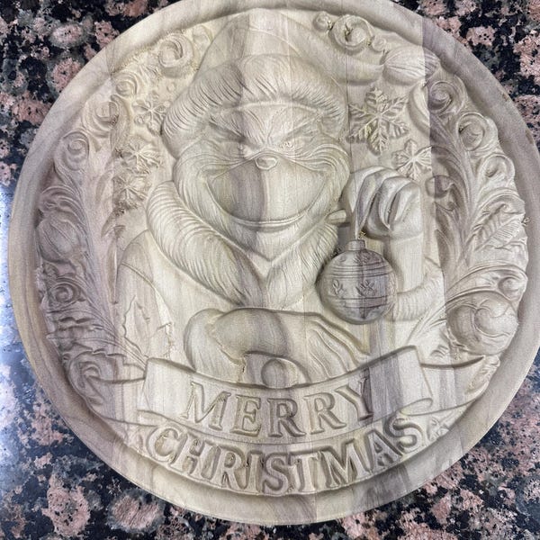 3D STL Design Grinch Christmas Relief for CNC Routers and 3D Printing ...
