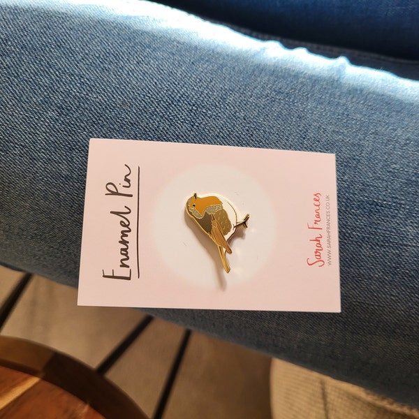 Robin Enamel Pin - Gold Robin Pin - Robin Lapel Pin - British Nature ...