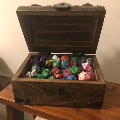 Pirate Wooden Storage Chest Flat Lid With Antique Iron Lock and ...