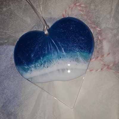 Bubbles and Wishes Pink and Blue Resin Sphere Necklace on A Silver ...