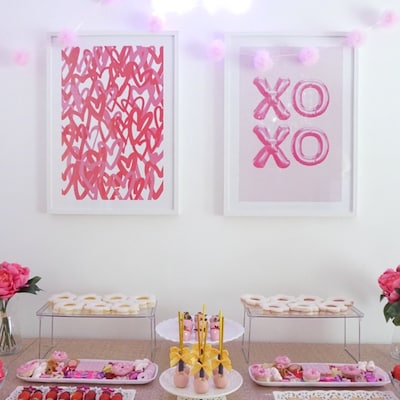 Pink Wall Art Print Preppy Room Decor Abstract Pink Art - Etsy