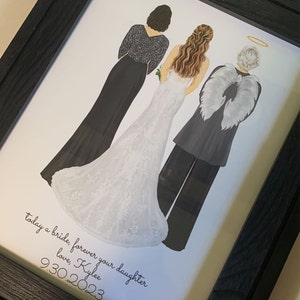 Personalized Bride and Parents Portrait Art DIGITAL Mother & - Etsy