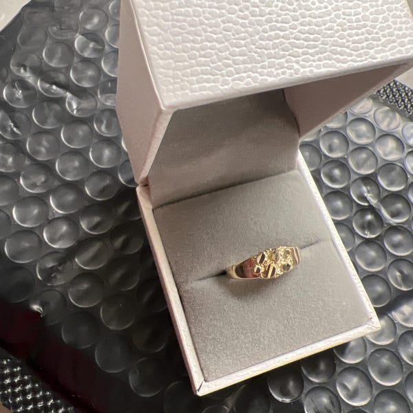 10k & 14k Solid Gold Vintage Nugget Smashing Band Ring Gift for Men ...