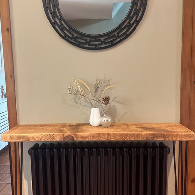 Omni Rustic Console Table With Black 3 Pin Hairpin Legs. hallway Table ...