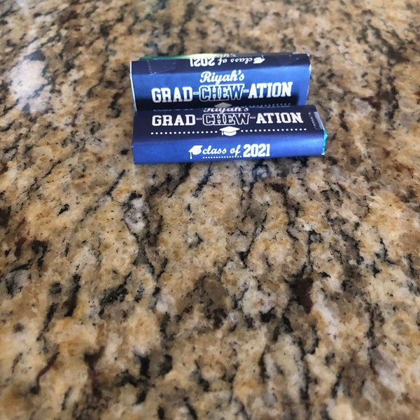 Grad-chew-ation | Graduation Party Favor | Custom Gum Wrapper ...