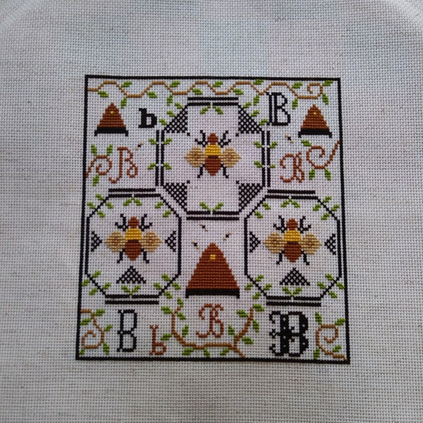 The Bee Sampler - PAPER Cross Stitch Pattern - From Notforgotten Farm ...