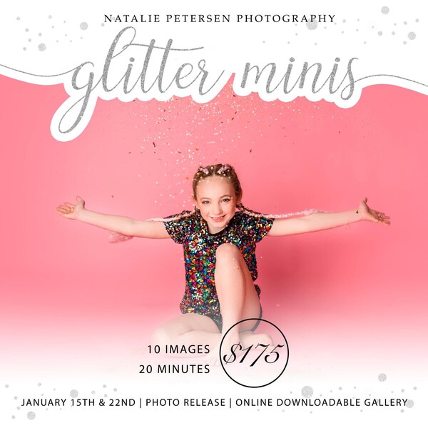 Glitter Mini Session Photoshop Template: Instagram Square (free Fonts ...