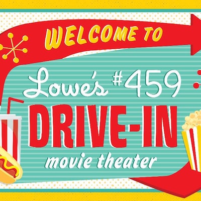 Retro Drive-in Movie Party Backdrop Sign Printable Outdoor Movie ...