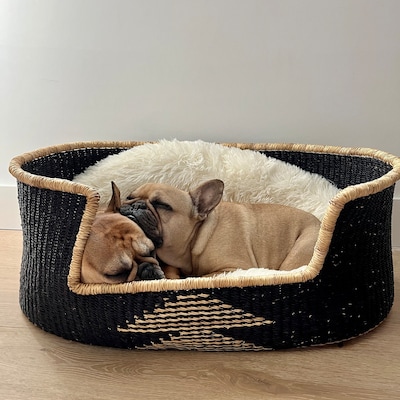 XL Handmade Rattan Dog Bed Rattan Pet Bed Dog Basket Bed Wicker Dog Bed ...