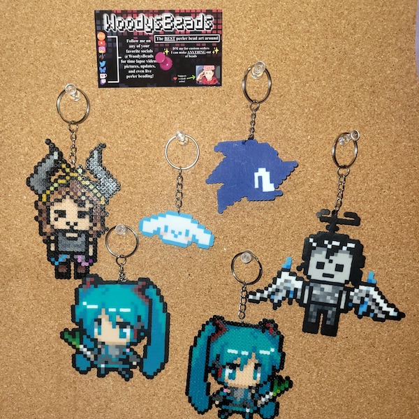 Handmade Monster High Logo Perler Bead Keychains, Magnets, Pins ...