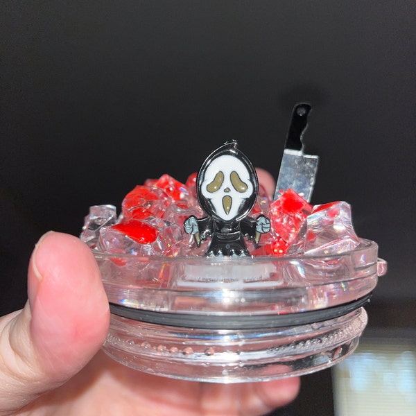 Horror Themed 20 Oz Straight Tumbler. Including Handmade Horror Topper ...