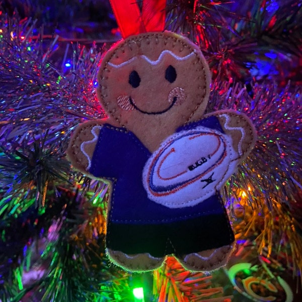 Gingerbread Rugby Player, Gingerbread Cyclist, Tree Decoration, Tree ...