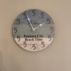 5 O Clock Personalized Beach Clock - Etsy