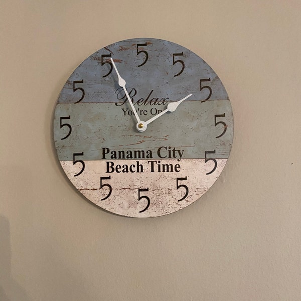 5 O Clock Personalized Beach Clock - Etsy