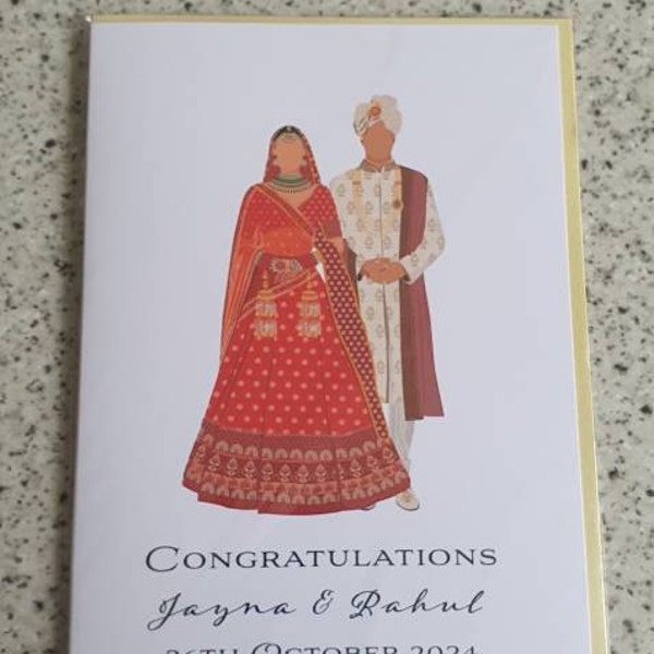 Personalised Sikh Punjabi Wedding Card Congratulations Indian Wedding ...