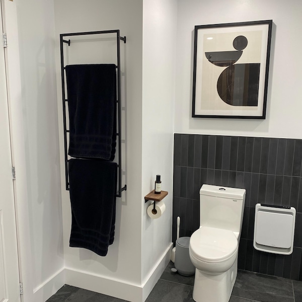 Bath Towel Storage, Towel Shelf Vertical, Bathroom Storage Shelf With ...