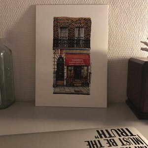 London Bookshops Collection Ink & Watercolour Sketch Print by Phil ...