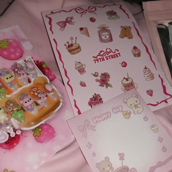 Be My Chrome Pearls French Tip Nails – Gothic Angelcore Cross & Orb ...