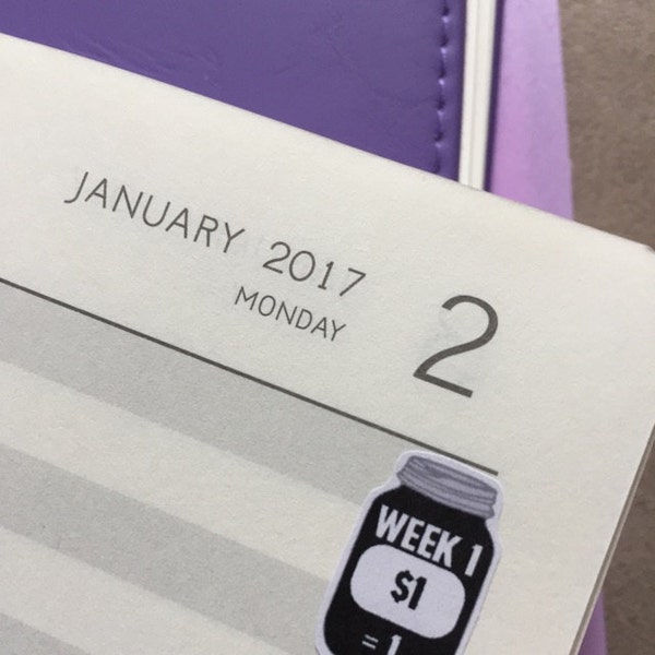 52 Week Savings Challenge Stickers | Functional Planner Stickers | F36 ...