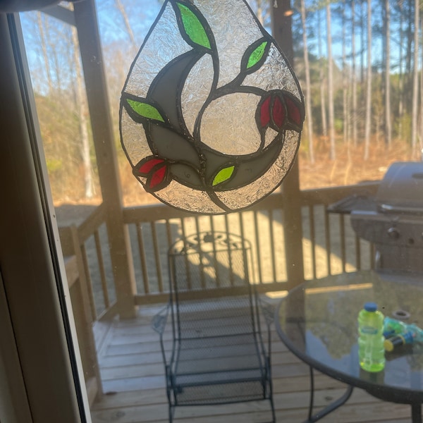 Flower Moon Stained Glass Pattern, Stained Glass Patterns, Digital ...