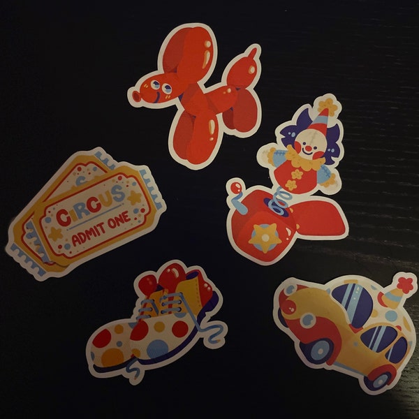 Clownin' Around Sticker Series - Clowncore Waterproof Vinyl Stickers - Etsy
