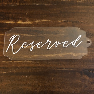 Reserved Sign Wedding Custom Reserved Seat Sign Reserved Tags for ...