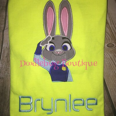 Zootopia Officer Judy Hopps Bunny Rabbit Digital Embroidery Machine ...