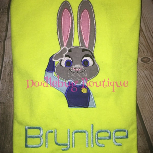 Zootopia Officer Judy Hopps Bunny Rabbit Digital Embroidery Machine ...
