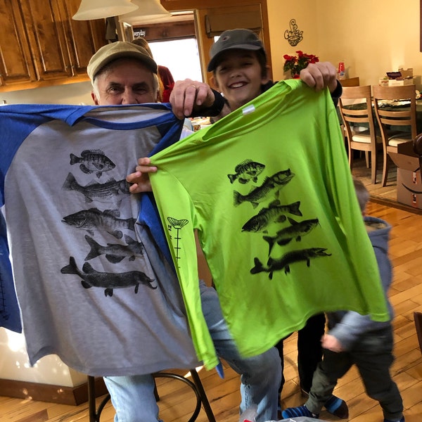 Cotton Kids Fishing Shirt With Ruler to Measure Fish- Youth Sizes - Etsy