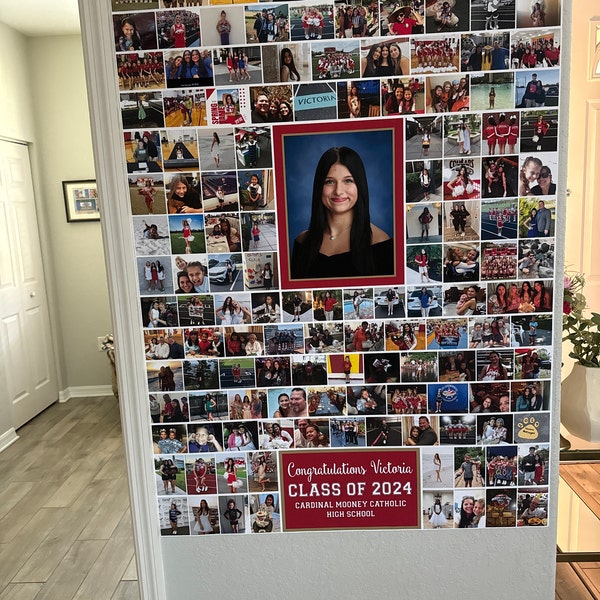 Personalized Graduation Gift, Grad Photo Collage, Class of 2025 Party ...
