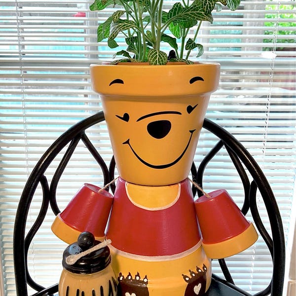 Vinyl Decal: Cute Bear Face Vinyl Decal / Flower Pot Face / Fishbowl ...