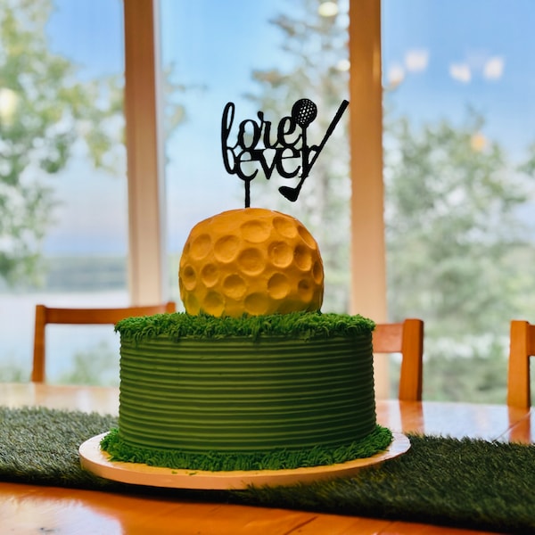 Golf Wedding Cake Topper Fore Ever Golf Cake Topper Golfer Wedding Cake ...