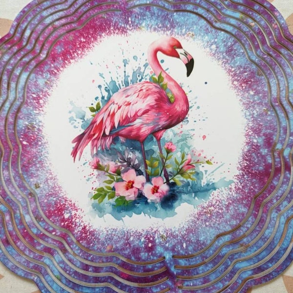 Stained Glass Flamingo Wind Spinner Sublimation Transfer - Ready to ...