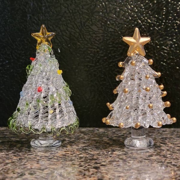 Handmade Stained Glass Figurines, Glass Christmas Trees, Handmade ...