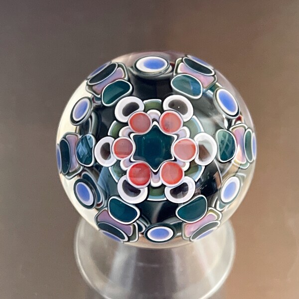 2.08" Four Layer Dot Stack Marble, UV Reactive, Glass Pop Art, Art Glass Marble, Hand Blown ...