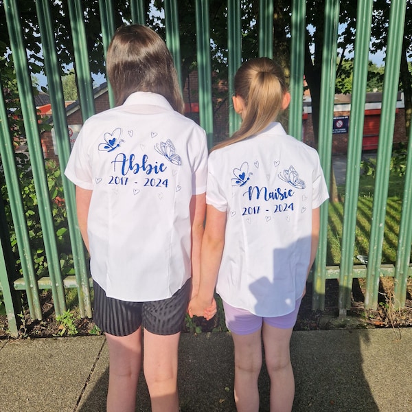 School Leavers Shirt , Butterfly & Hearts , Many Colours Available ...