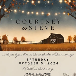 Rustic Fall Wedding Invitation Template Set, Rustic Wedding Invite ...