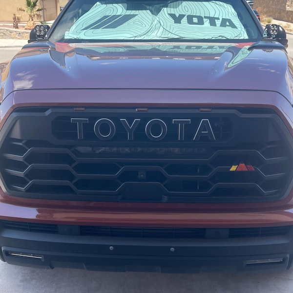 Topo Tri-color Mountains Grille Badge Emblem Fit for Toyota Tacoma ...