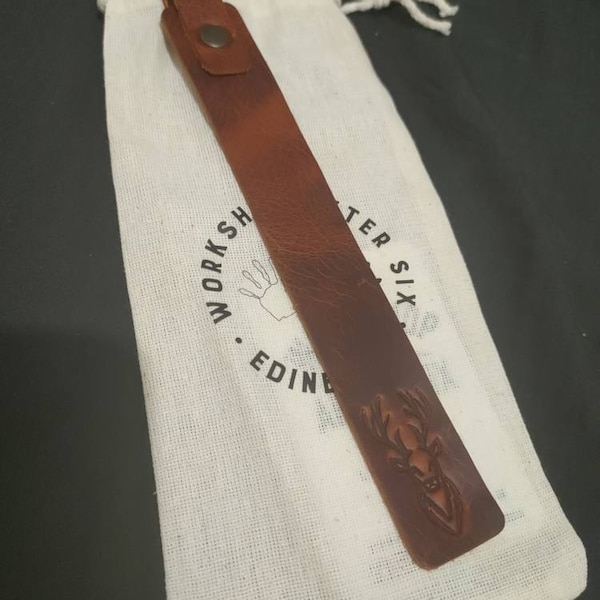 Handmade Leather Highland Stag Key Chain: Scottish Souvenir - Etsy